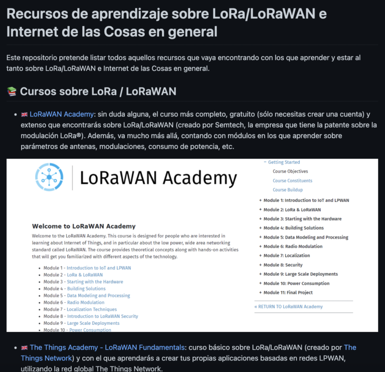 Repositorio con recursos LoRa/LoRaWAN Repositorio con recursos LoRa/LoRaWAN